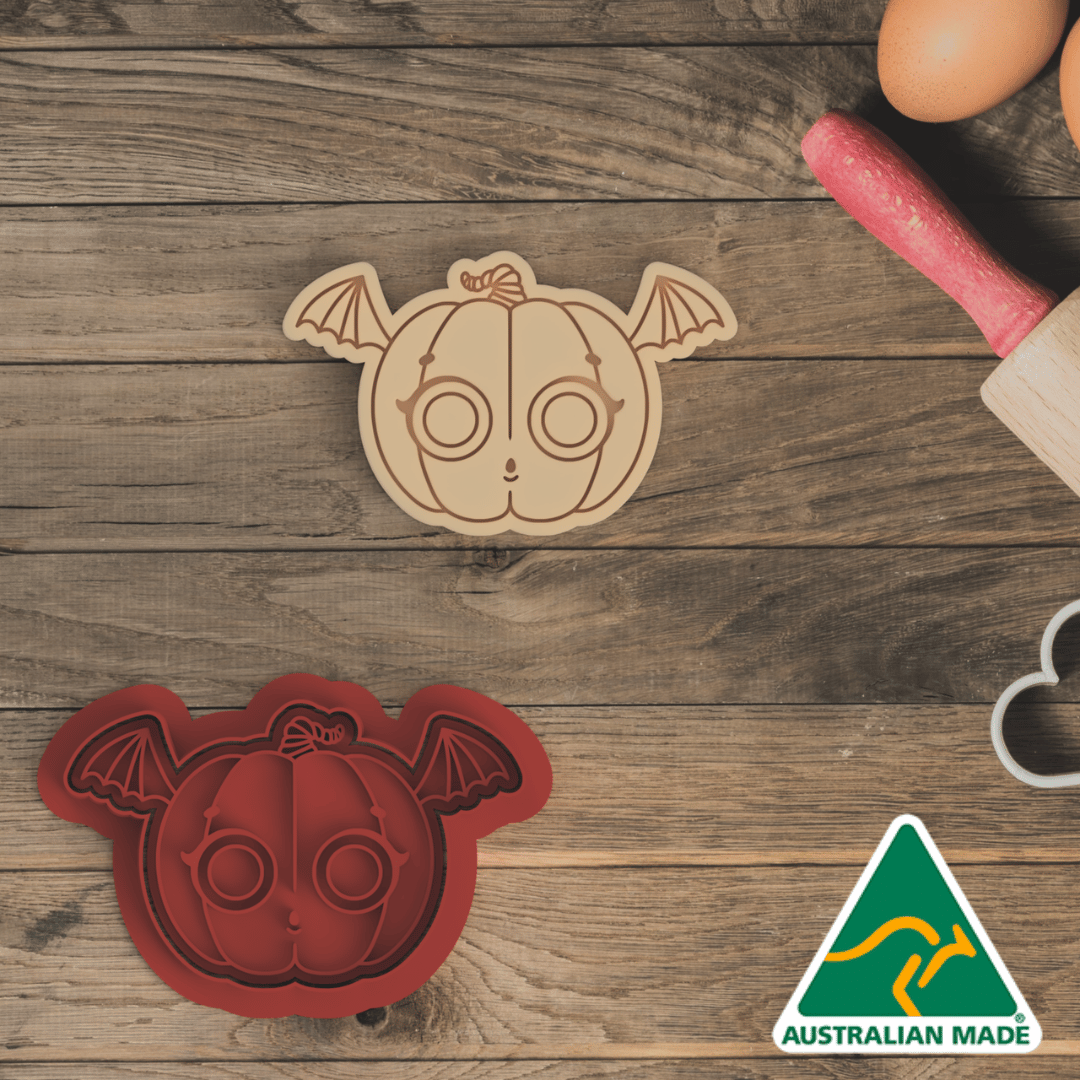 Pumpkin Bat Cookie Cutter and Embosser Stamp