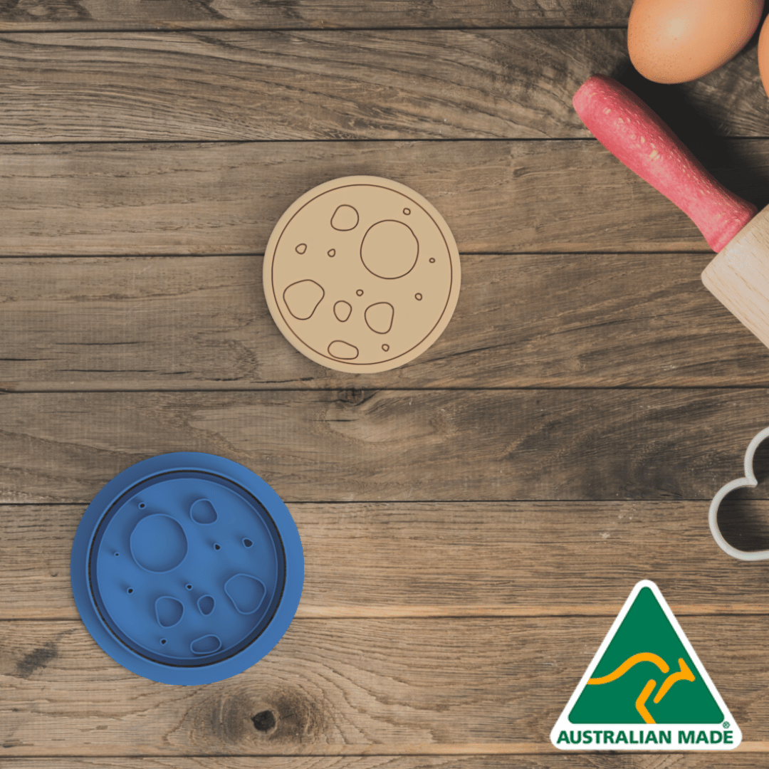 Moon Cookie Cutter and Embosser Stamp