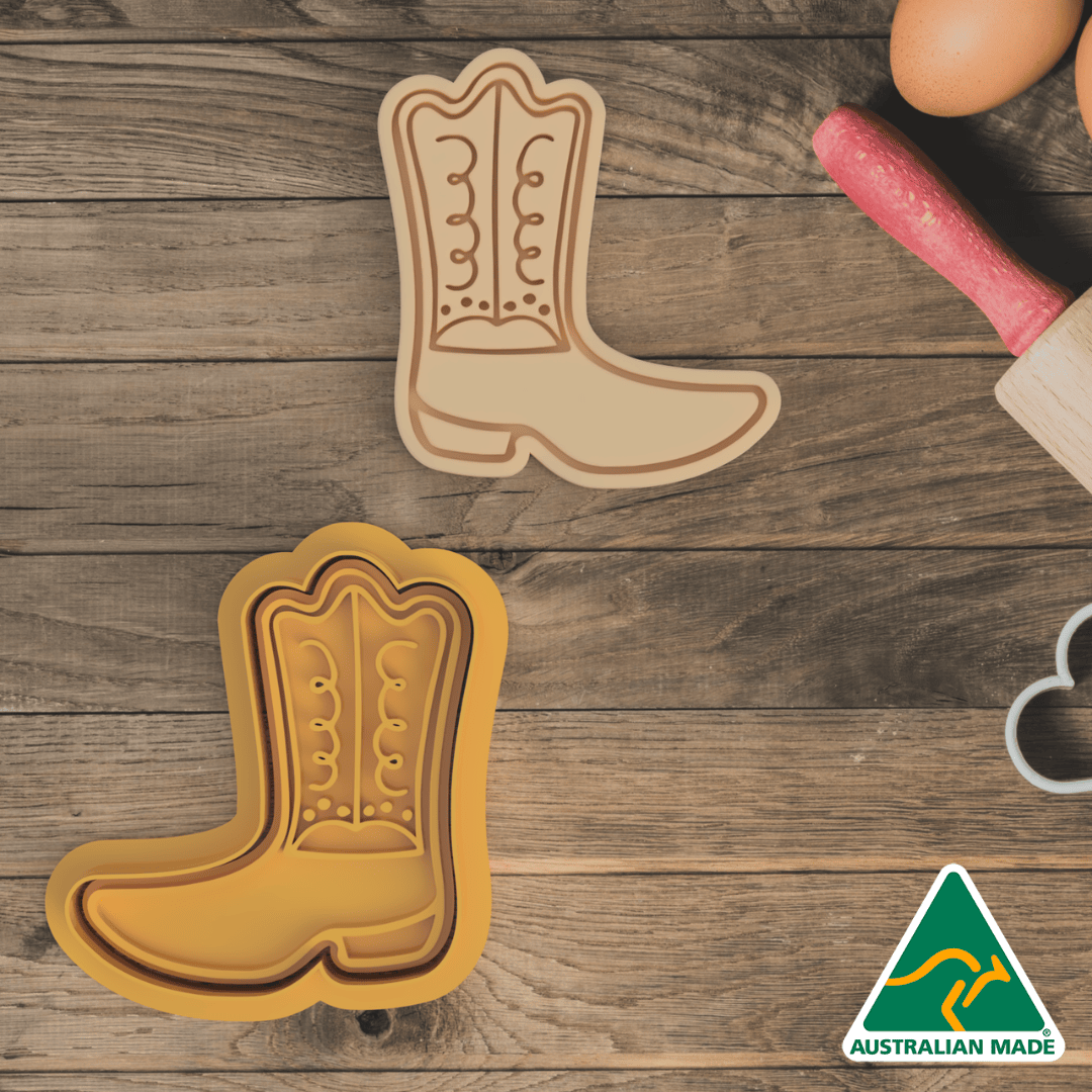 Cowboy Boot Cookie Cutter and Embosser Stamp